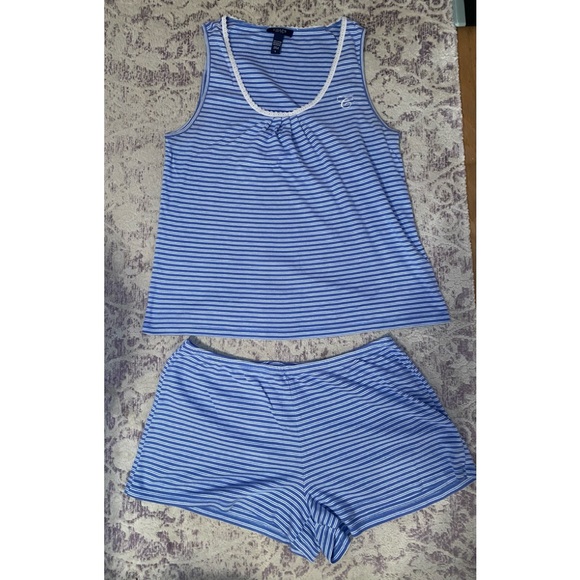 Chaps | Intimates & Sleepwear | Chaps Blue And White Striped Pajama Set ...